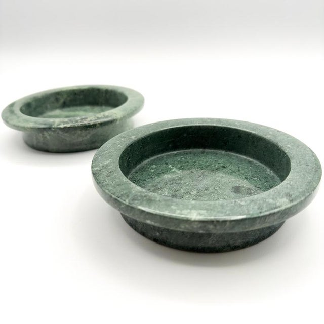 Vintage 1980s Green Marble Wine Bottle Coasters- a Pair | Chairish