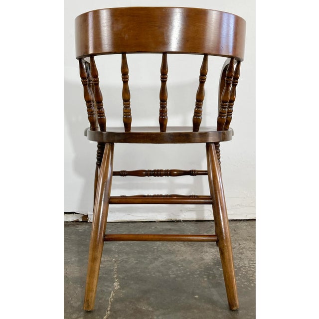 Vintage Saloon Style Wood Bankers Chair | Chairish