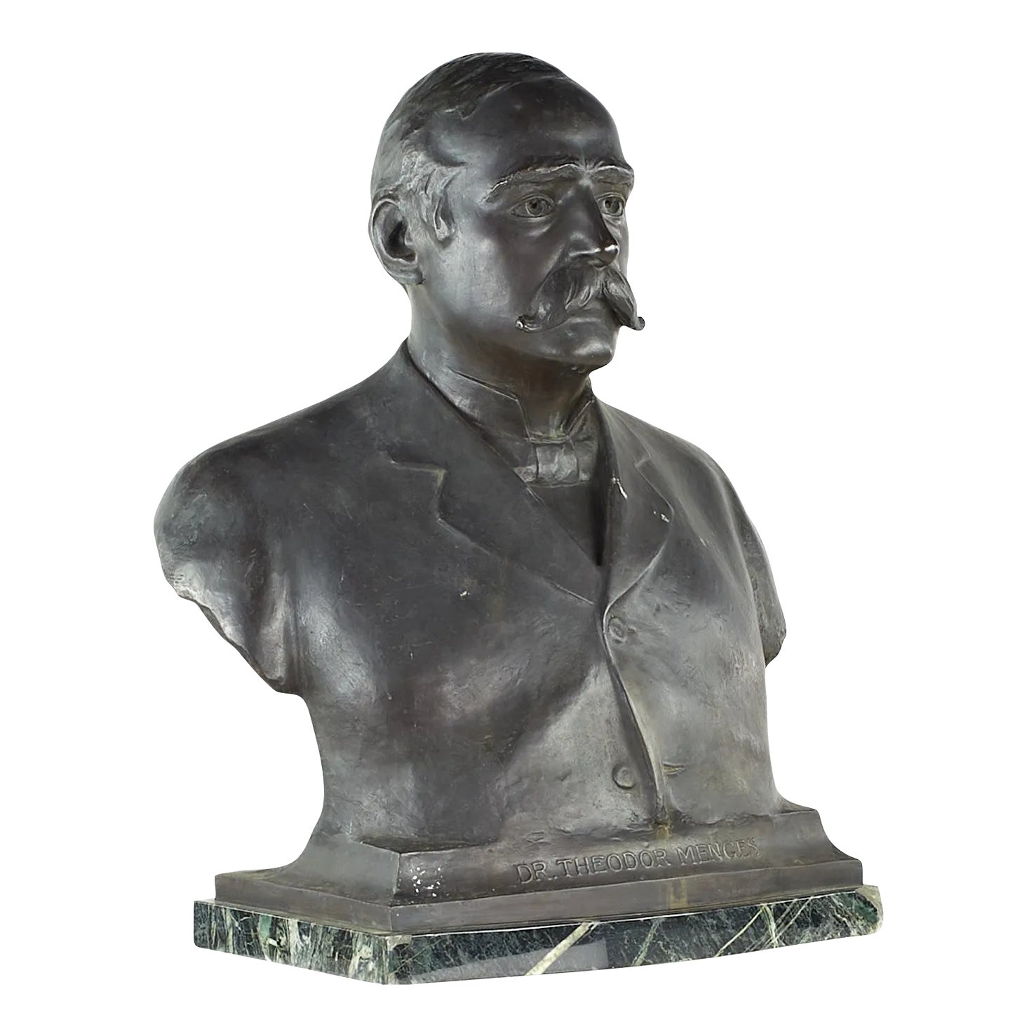 Richard Walter Bock Bronze Bust of Theodor Menges Sculpture on Marble ...