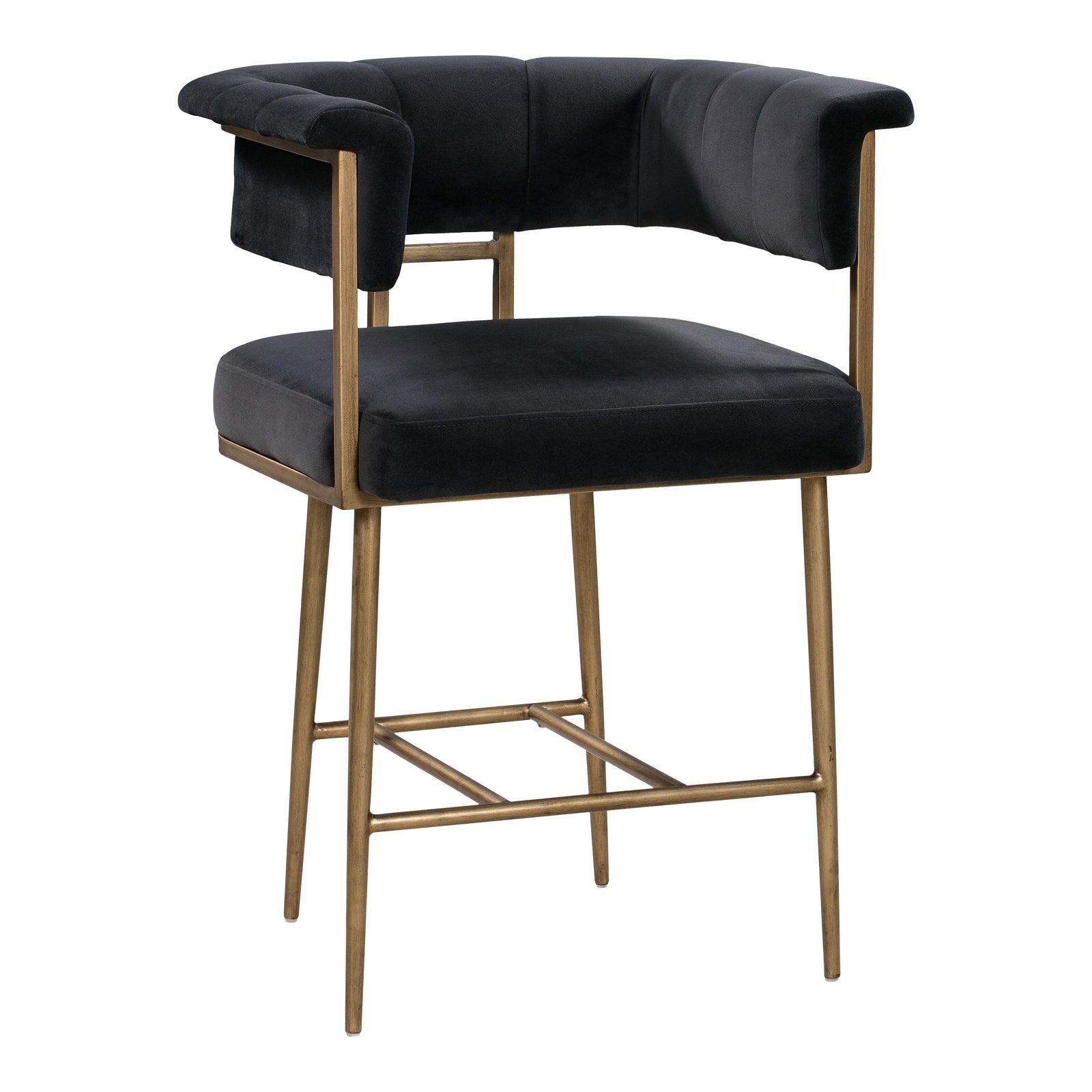 Astrid Grey Velvet Counter Stool | Chairish