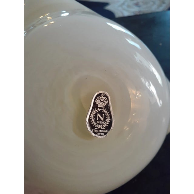 Vintage Nasco Japan Handpainted Art Glass Bowl | Chairish