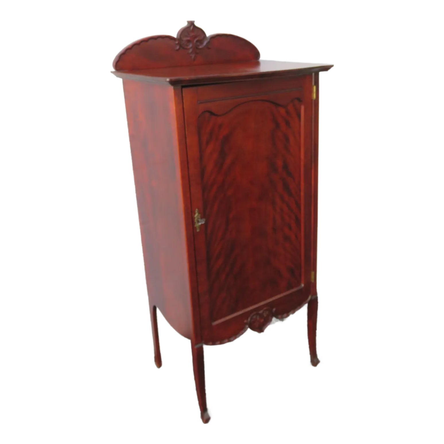 Late 1800s Victorian Carved Storage Music Record Cabinet 5962 | Chairish