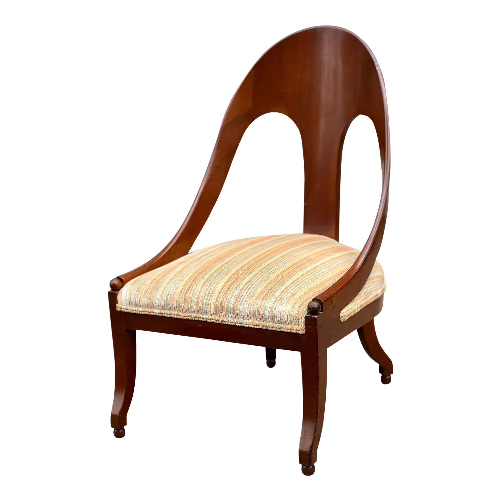 1950's Mahogany Spoon Back Slipper Lounge Chair Attributed to Michael ...