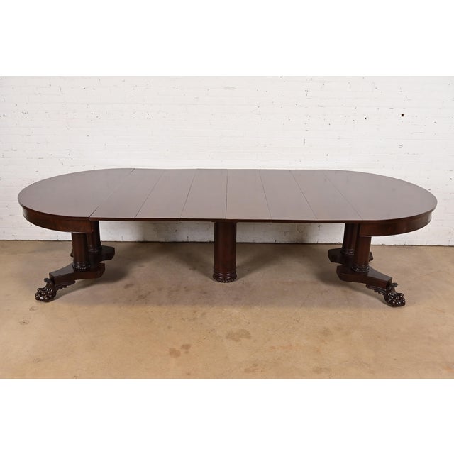 George C. Flint Co. Antique Victorian Mahogany Split Pedestal Extension ...