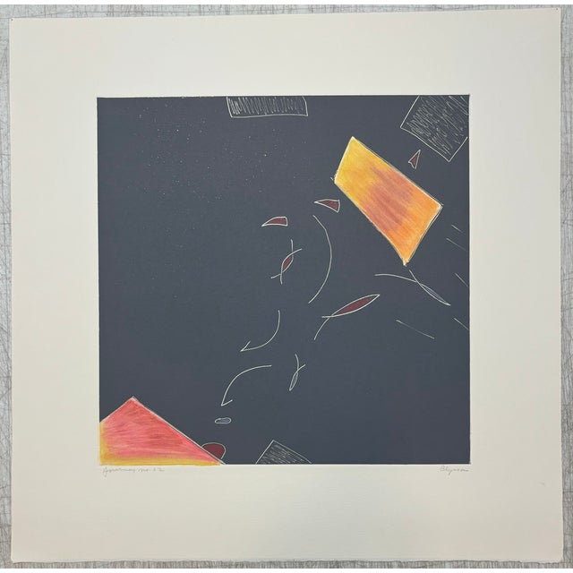 Vintage '80s Elyssa Benabib Abstract Monotype Paintings -Florida New ...