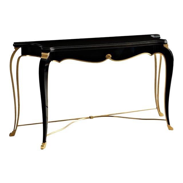 Caracole Modern Black and Gold the Avant Guard Console Table | Chairish
