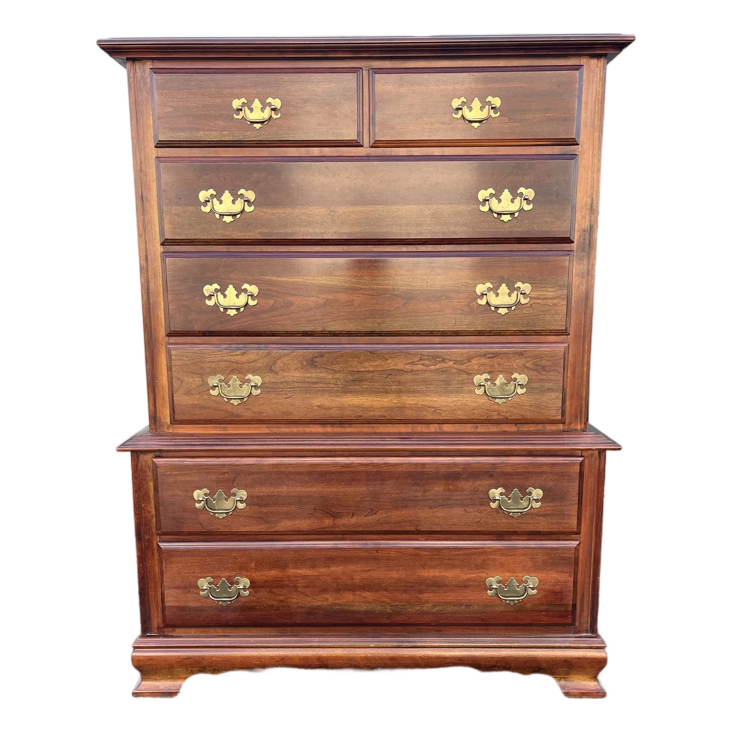 1970s Cresent Furniture 7-Drawer Cherry Chippendale Tall Chest of ...