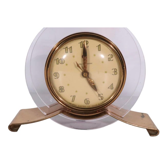 Art Deco Lucite and Brass Rapture Clock C 1930's | Chairish