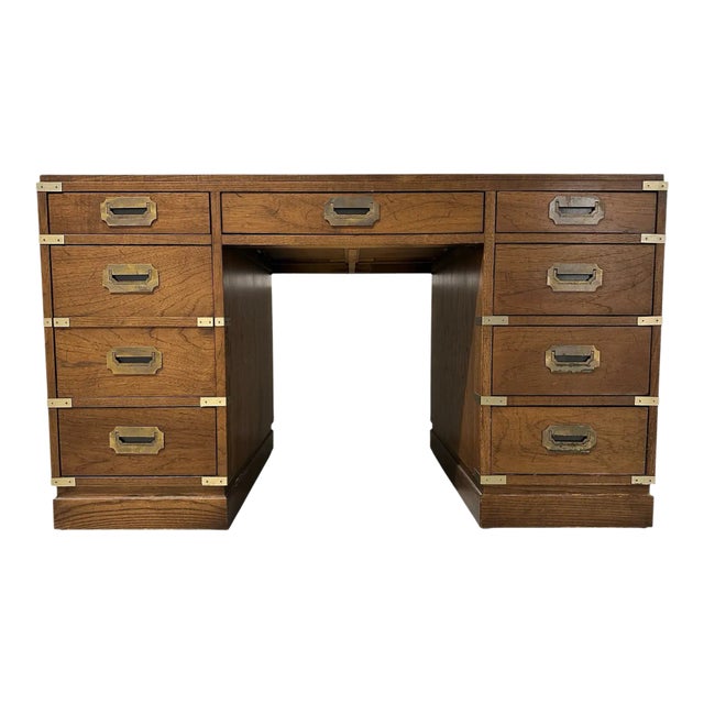 1970s Sligh Furniture Captain's Desk | Chairish