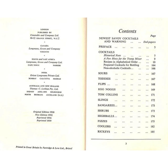 "The Savoy Cocktail Book" 1959 Craddock, Harry | Chairish