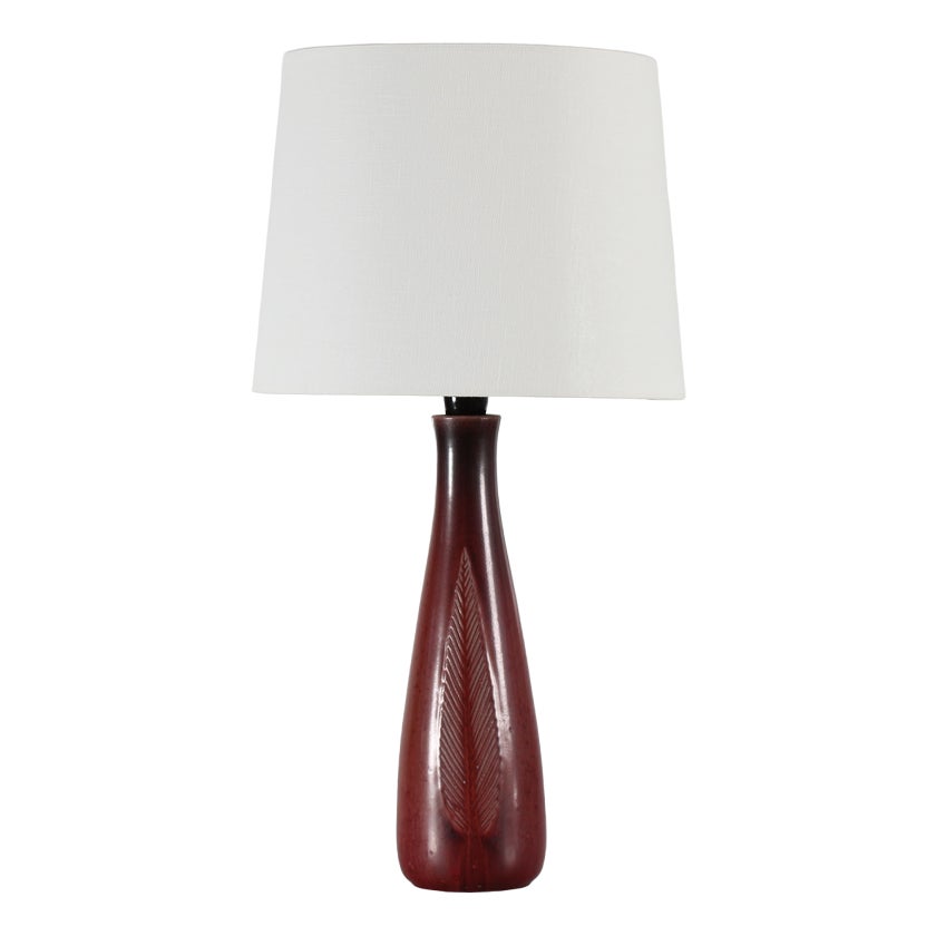 Ox Blood Stoneware Table Lamp by Gerd Bøgelund, Denmark, 1960s | Chairish