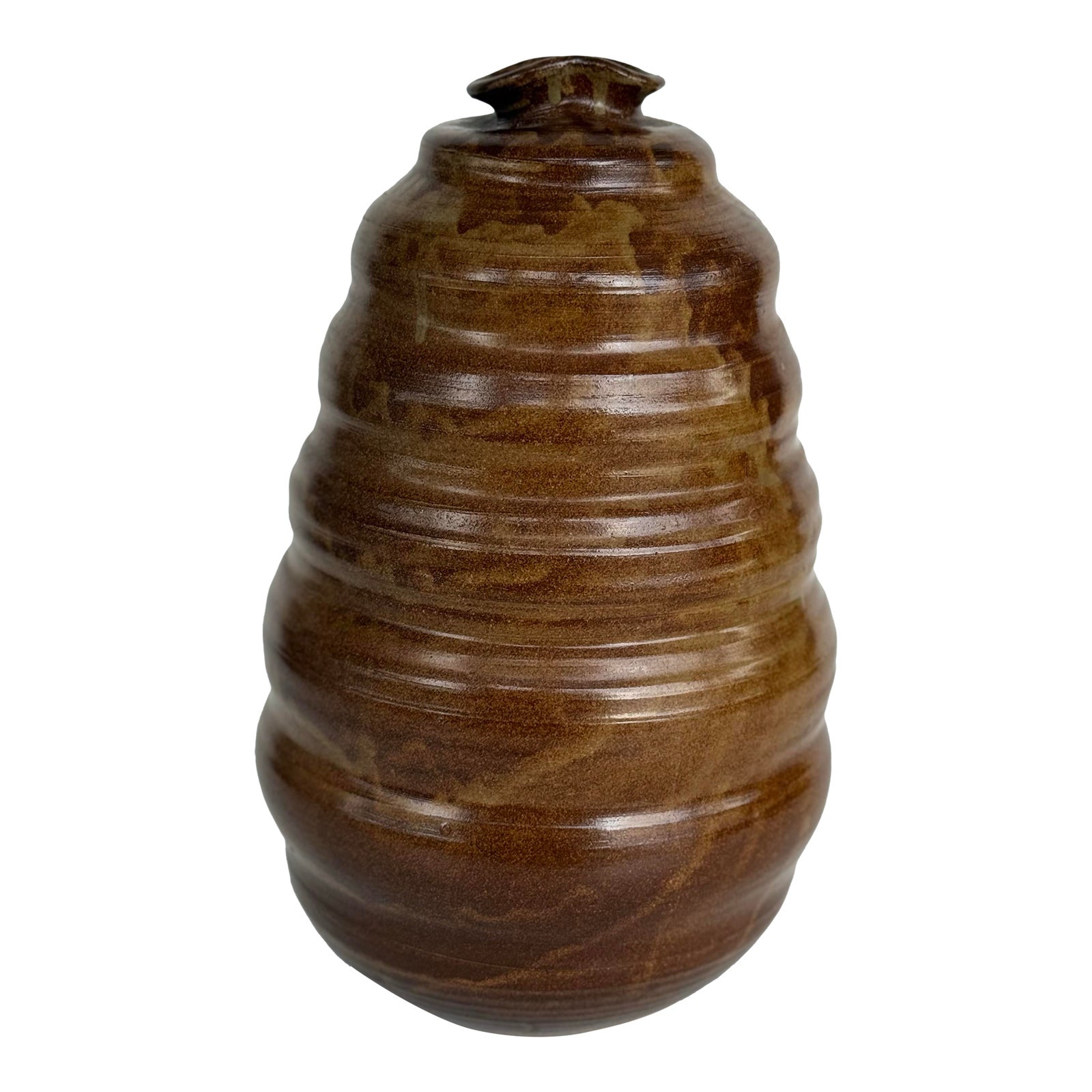 Vintage Large Studio Pottery "Beehive" Vase | Chairish