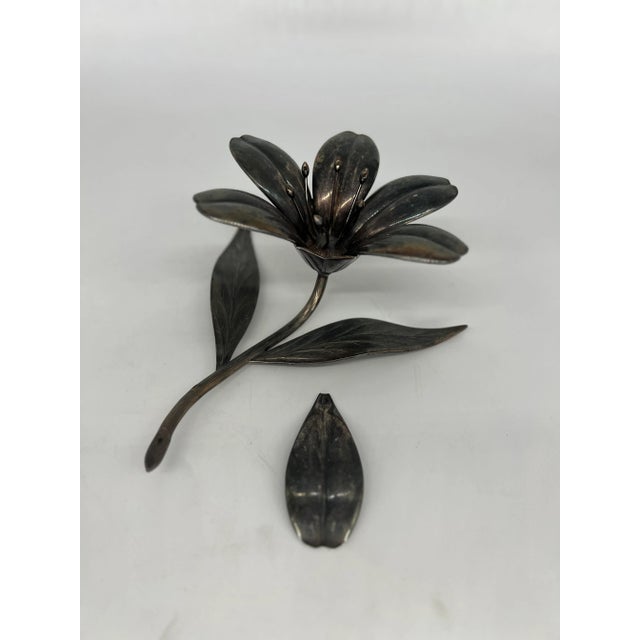 Hollywood Regency Silver Plated Flower Shaped Ashtray Set | Chairish