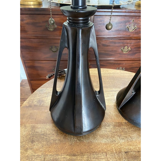 Vintage Late Twentieth Century Quiozel Heavy Bronze Art Nouveau Triple ...