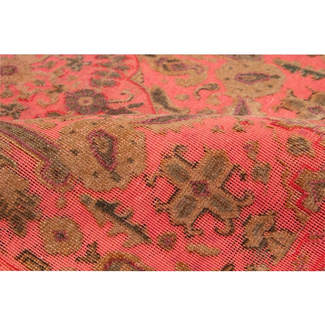 Persian Overdyed Wool Rug in Pink With Allover Motif 3 X 5 | Chairish