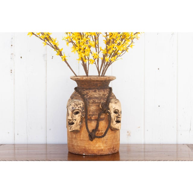 Vintage Naga Tribal Mask Pot | Chairish