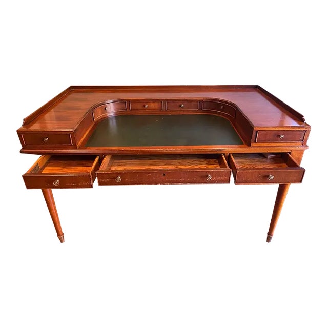Lexington Furniture Vintage Leather Top Writing Desk | Chairish