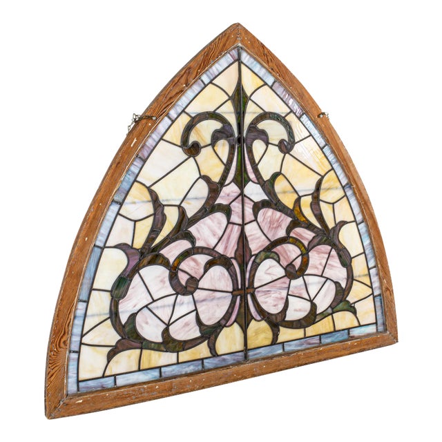 Triangular Stained Glass Window | Chairish