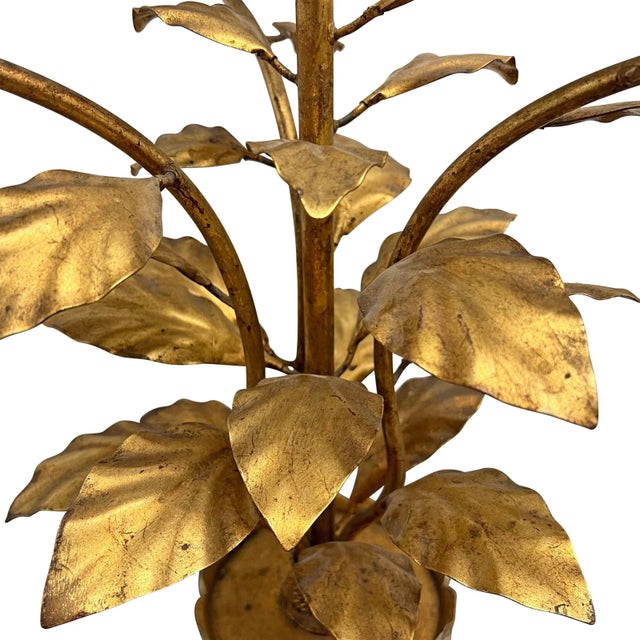 Vintage Italian Gilt Hydrangea Table Lamp | Chairish