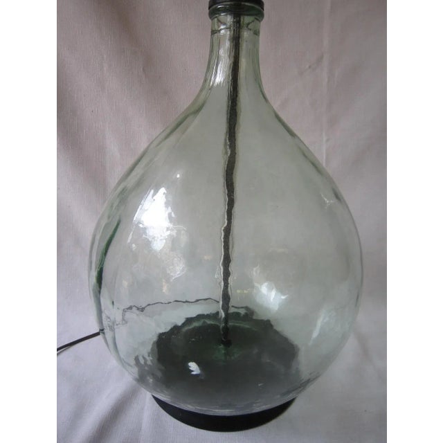 MCM Glass Demijohn Lamp | Chairish