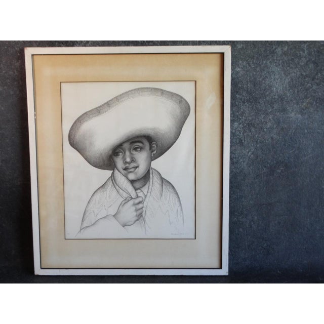 1930s "Young Boy in a Sombrero" Figurative Lithograph by Maxine Albro ...