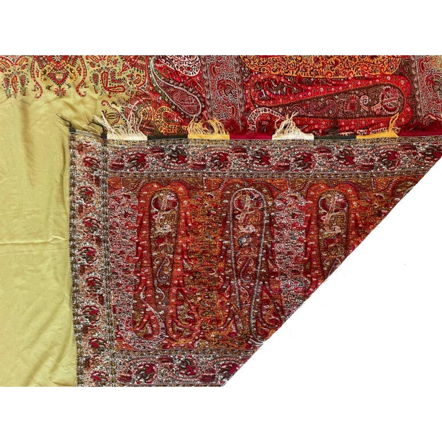 Mid 19th Century Antique Kashmiri Shawl Throw | Chairish
