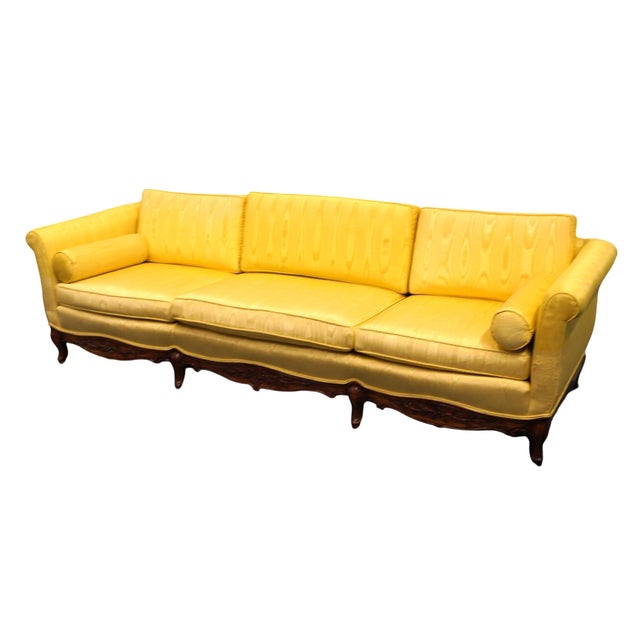 Thomasville Furniture Retro Country French 99" Parlor Sofa W. Yellow ...