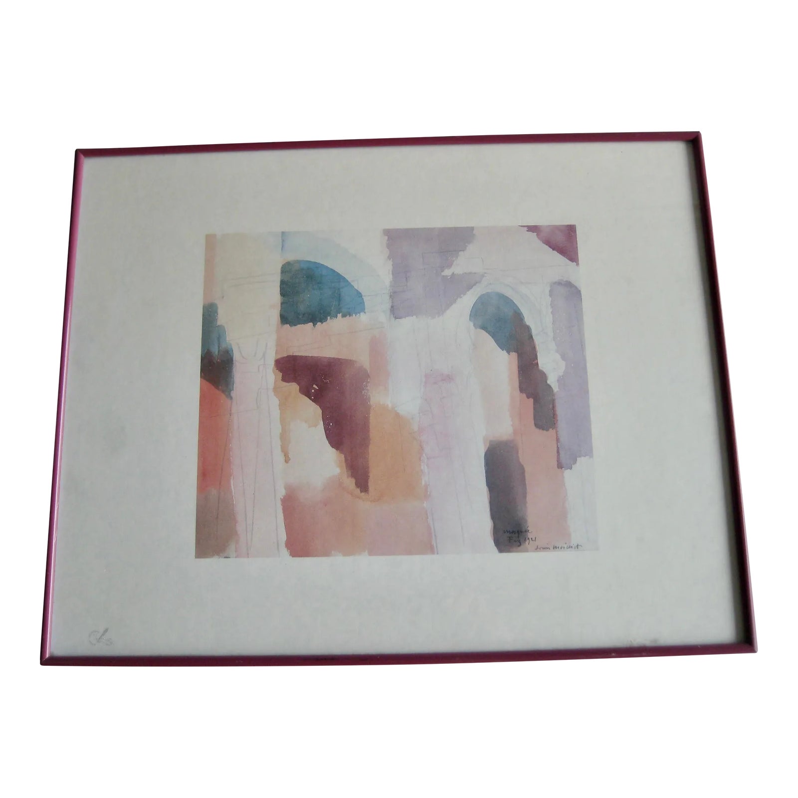 1980s Abstract Print of Louis Moilliet the Mosque Fez | Chairish