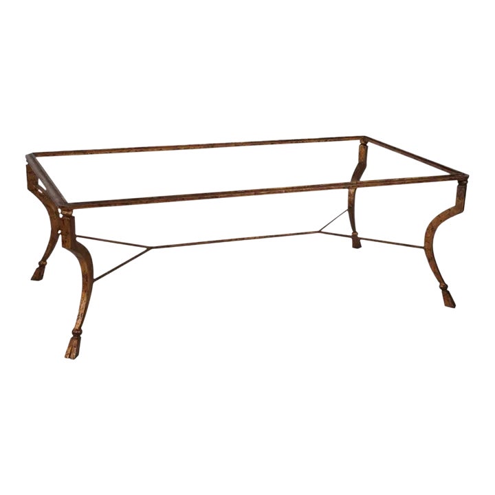 Minton-Spidell Durant Iron & Glass Doe Footed Coffee Table | Chairish