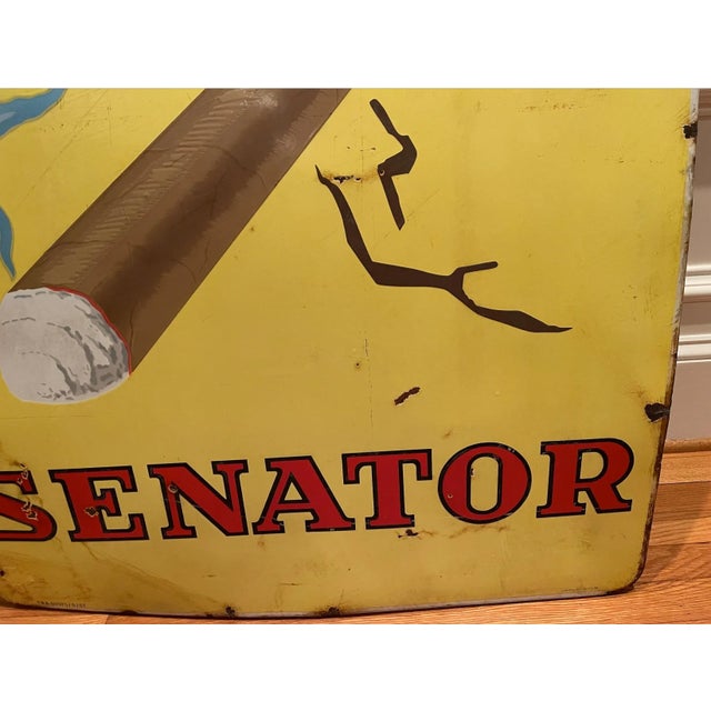 Large 1950s Dutch Senator Cigar Enameled Advertising Sign | Chairish