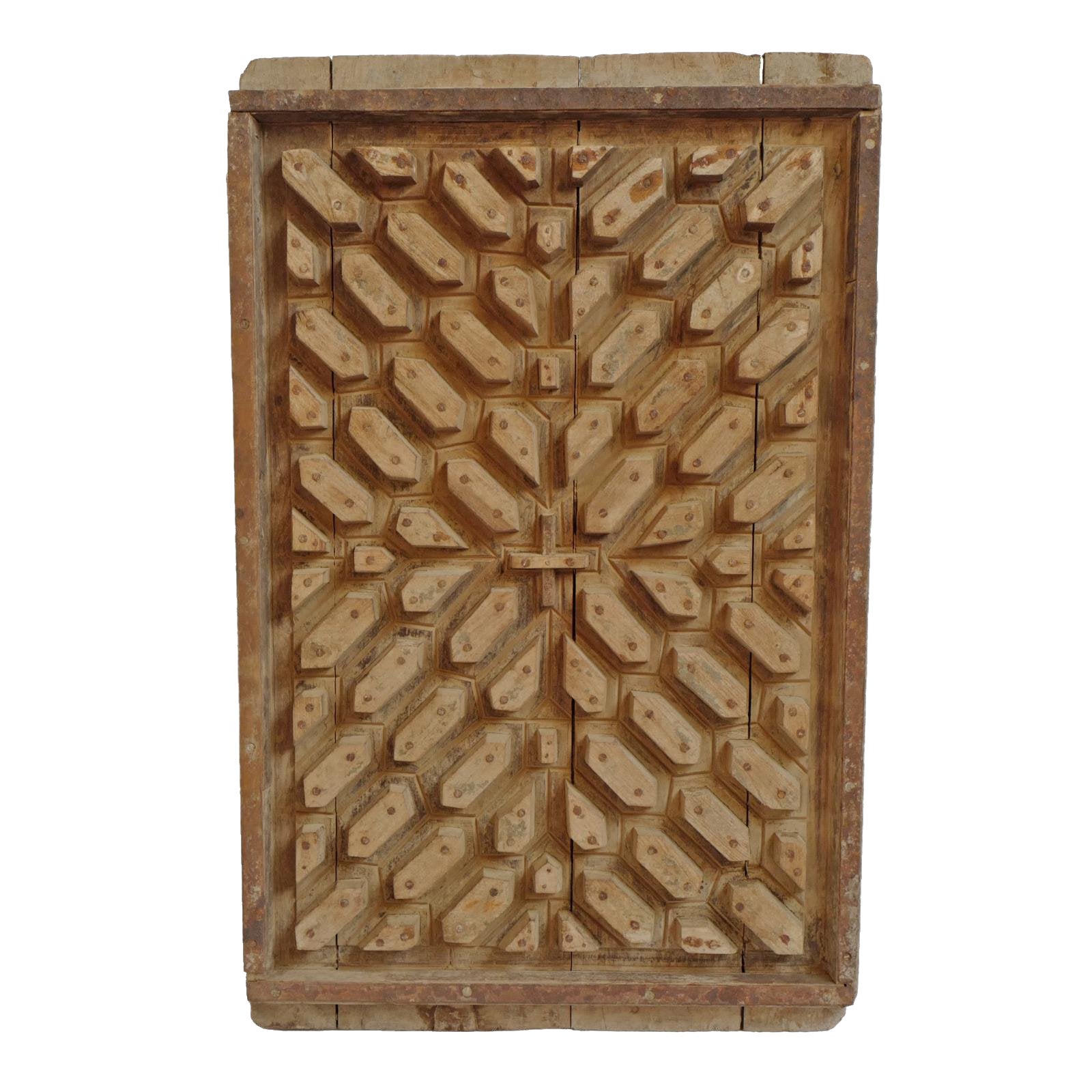 Antique Wood Print Block Panel | Chairish