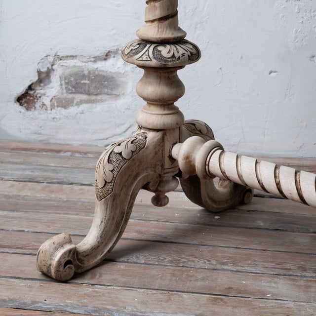 Bleached Victorian Burl Walnut Console Table, C.1870 | Chairish