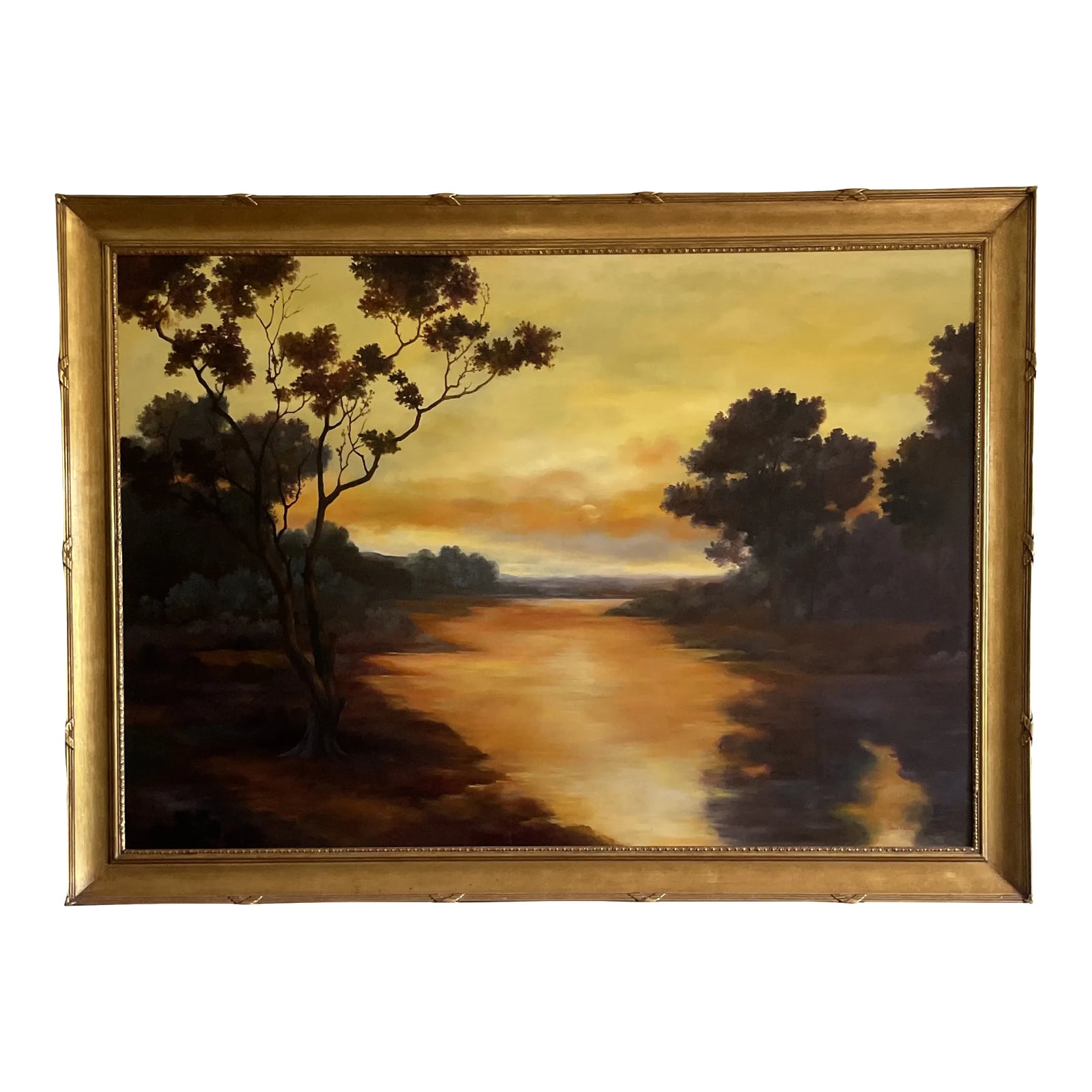 Vintage Barbizon School Style Landscape Oil Painting by Simon Addyman ...