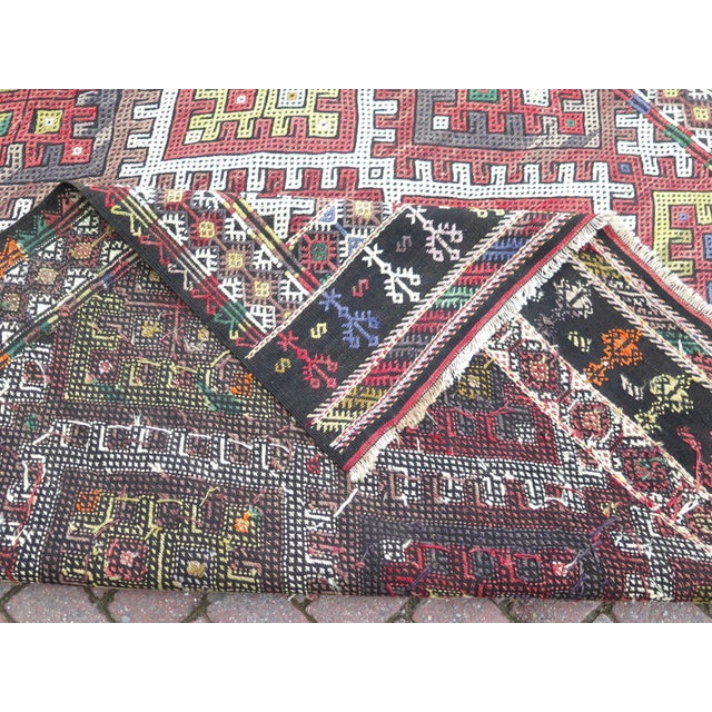 Mid 20th Century Vintage Multicolor Turkish Handmade Boho Kilim Area ...
