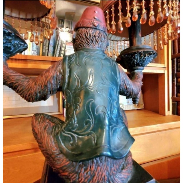 Vintage Late 20th Century Maitland Smith Attributed Bellhop Monkey Dual ...