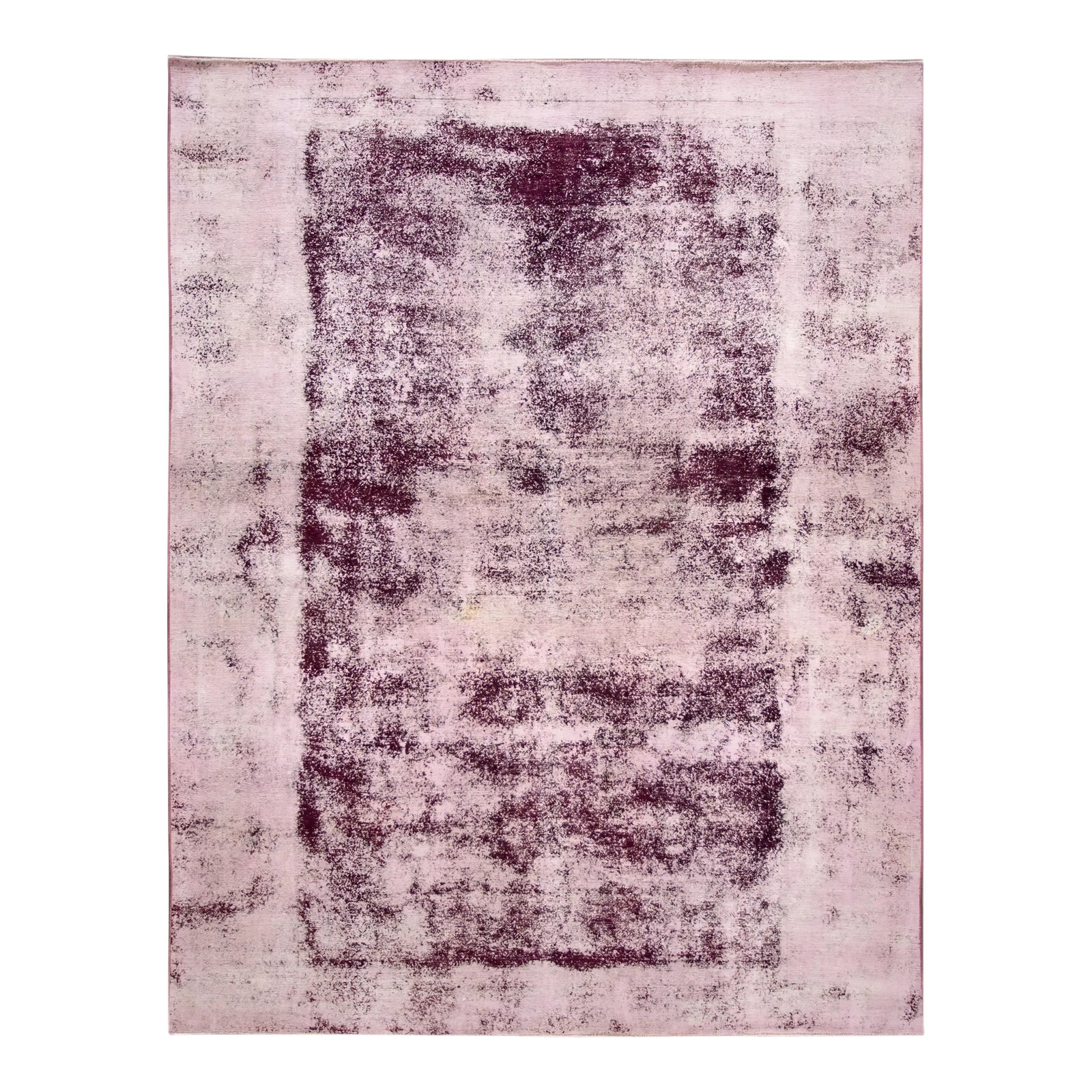 Vintage Overdyed Handmade Purple Wool Rug | Chairish