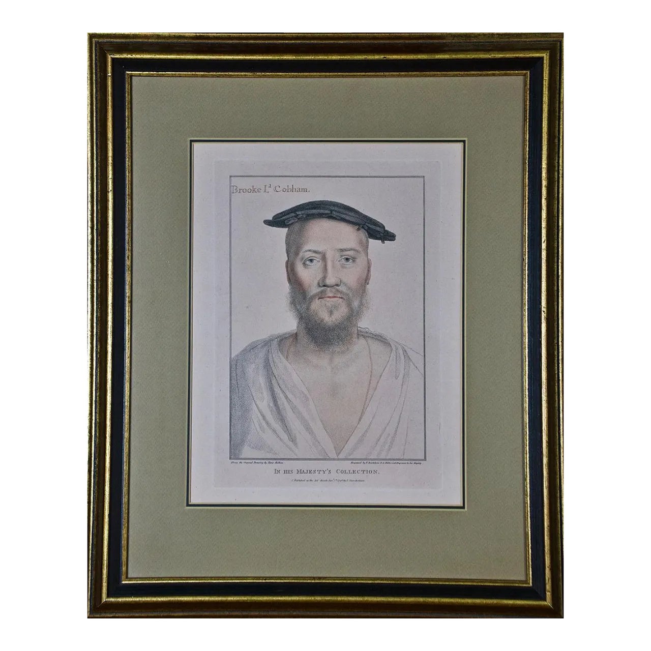 18th C. Bartolozzi Portrait of Brooke Cobham From a 16th Century ...