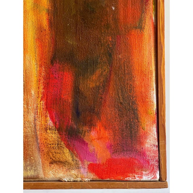 1960s Vintage Mid-Century Oil Painting With Wood Frame | Chairish