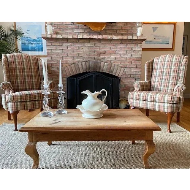 Timeless Plaid Wingback Chairs, a Pair | Chairish
