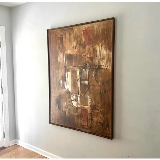 Mid Century Abstract Expressionist Oil on Canvas Painting by George ...