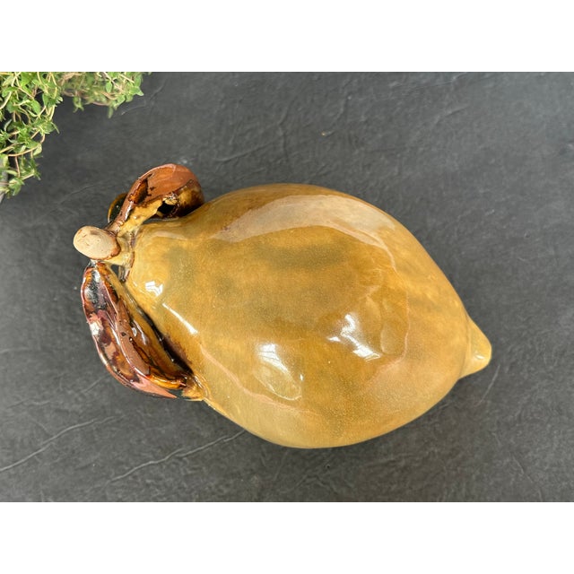Art Pottery Lemon Fruit Sculpture Figurine | Chairish