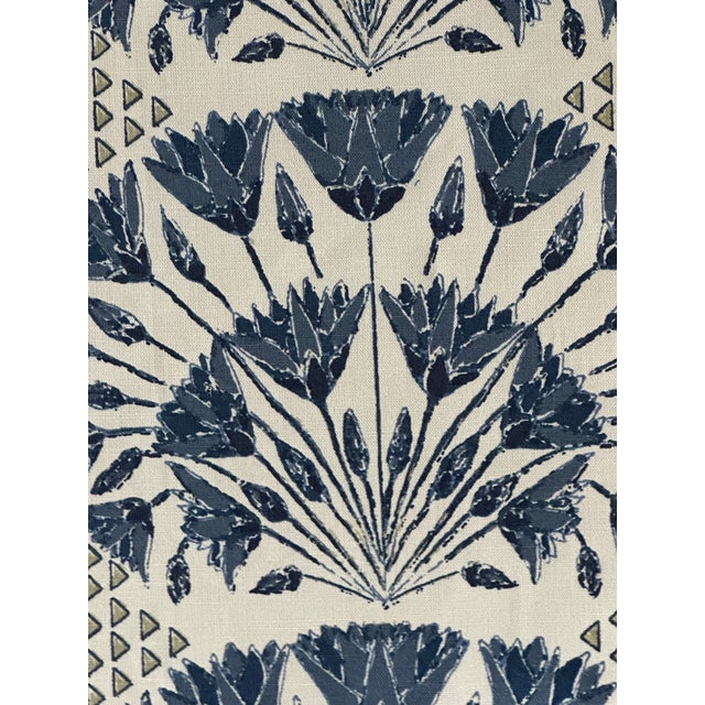 Anna French Af9624 Cairo Blue and White Fabric 2 1/2 Yards | Chairish