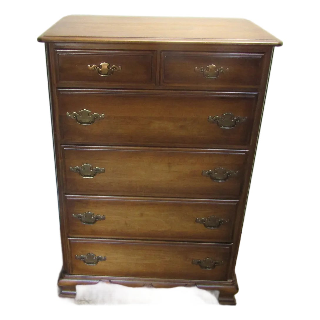 Kling Solid Maple High Chest of Drawers | Chairish