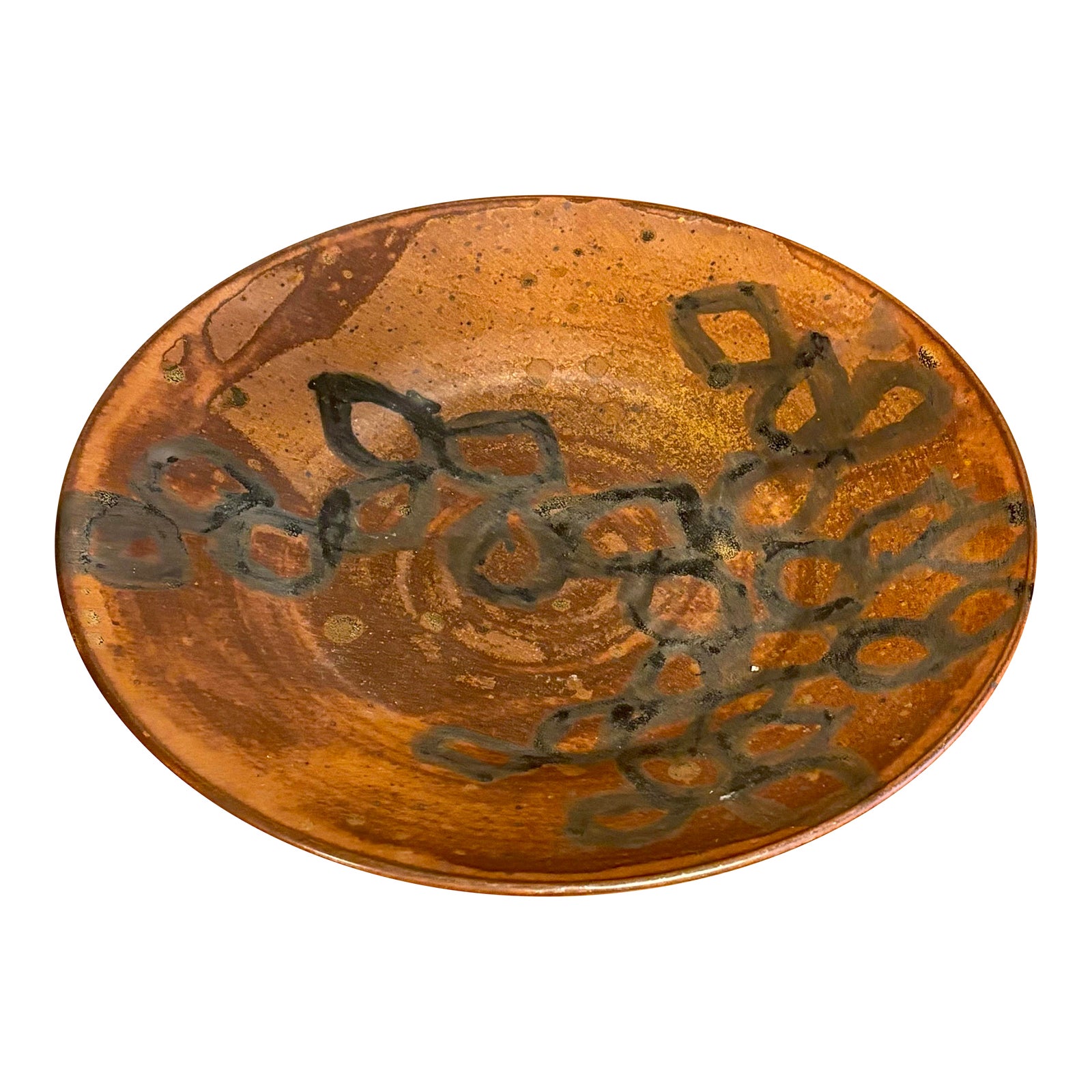 Vintage 1960s Mid-Century Modern Studio Ceramic Plate, Signed | Chairish