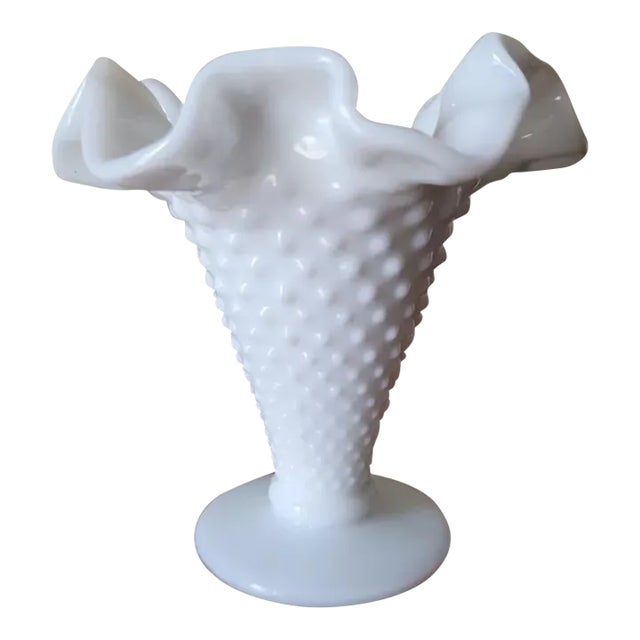 Vintage Fenton White Hobnail Milk Glass Vase Chairish