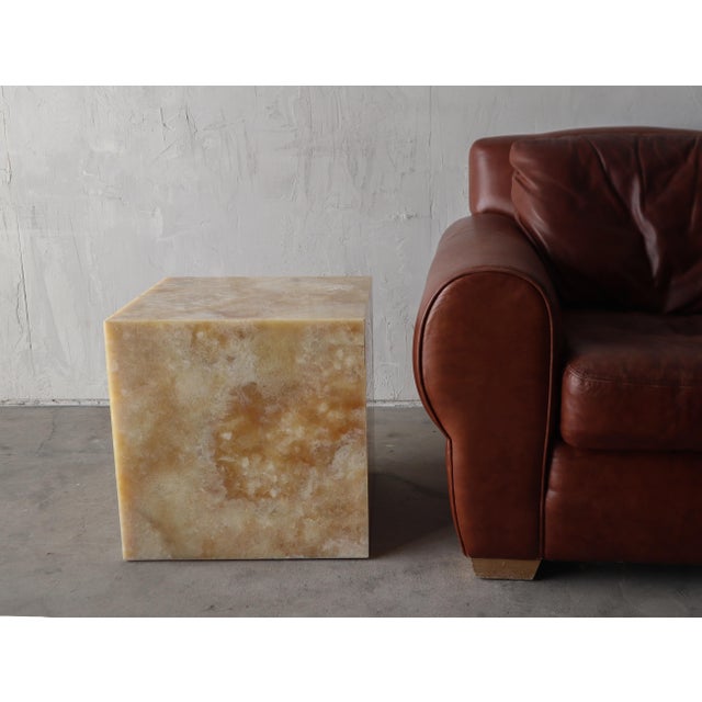 Set of 3 Custom Onyx Cube Tables - Varied Colors | Chairish