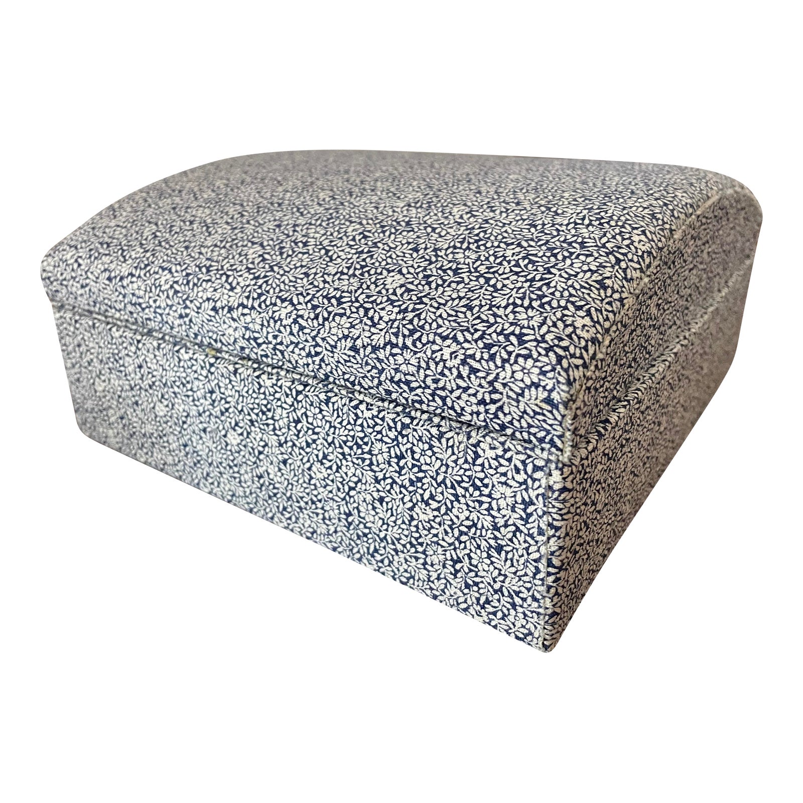 Vintage Blue and White Fabric Hinged Box | Chairish