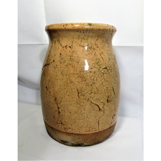 Mid-Century Rustic Pottery Jug Vase Pot | Chairish