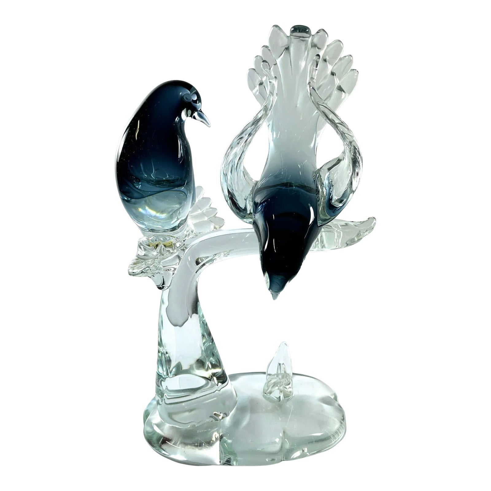 Mid 20th Century Formia Murano Love Birds Figurine | Chairish
