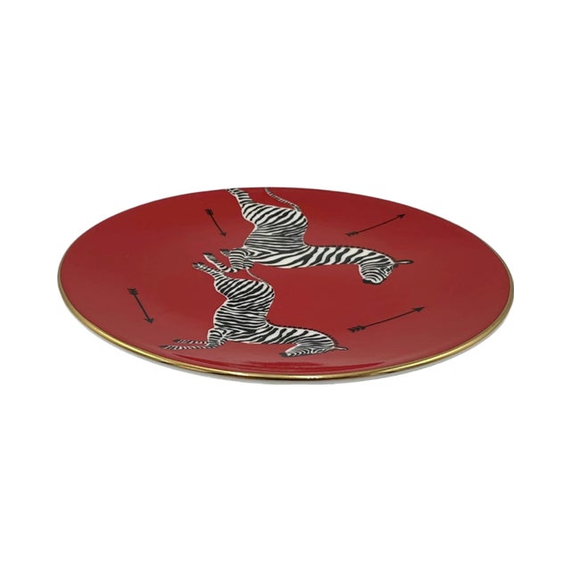 1990s Lenox Scalamandre Red Zebras Salad Plates- Set of 6 | Chairish